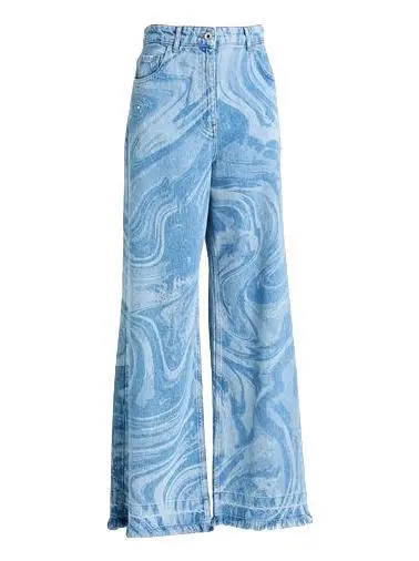 Patrizia Pepe Wide-leg Jeans With Crystals - Blue