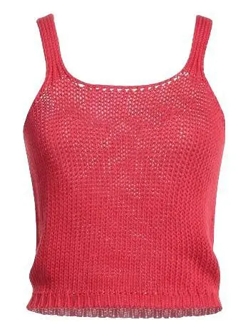 VICOLO Knitted Crop Top - Tomato Red