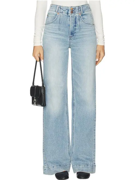 PISTOLA Lana Double Button Wide Leg Jeans - Terrace
