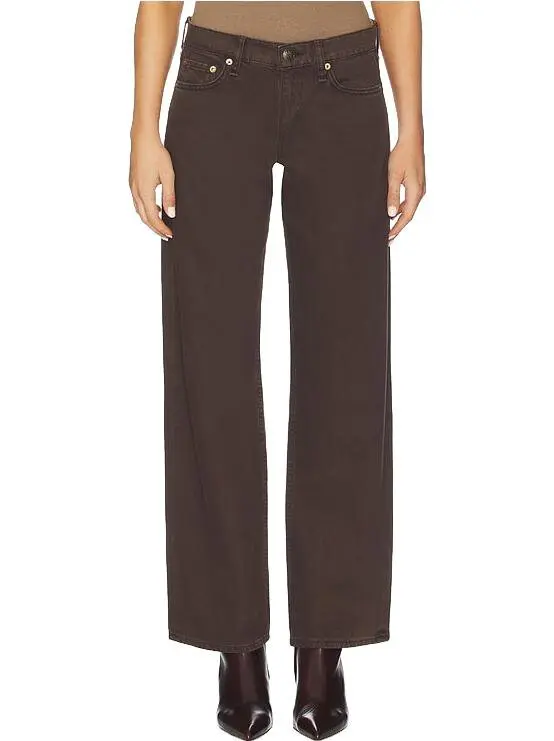 Rag & Bone Saige Low Rise Straight Jeans - Dark Brown Stone