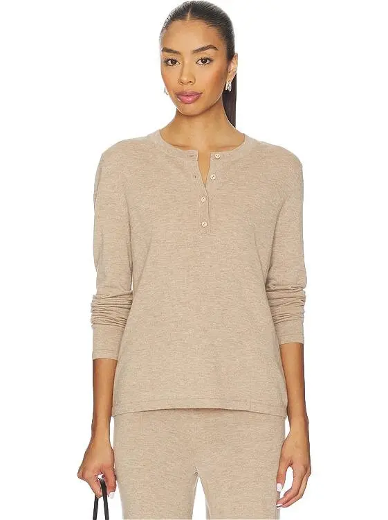FAVORITE DAUGHTER Lush Lounge Henley Top - Mocha
