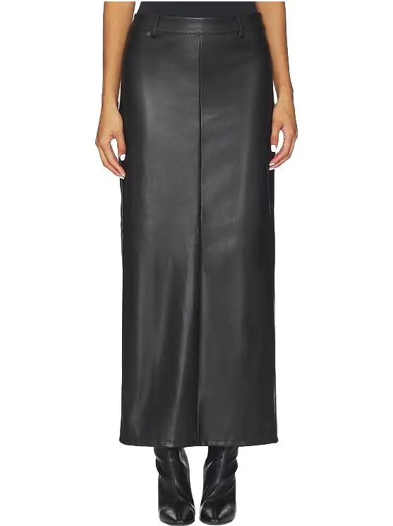 ALL THE WAYS Kayla Faux Leather Skirt - Black