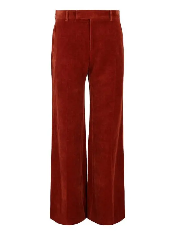 Gucci Velvet Flared Leg Pants - Red