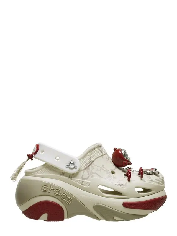 CROCS Bubble Crush Clog Pop Mart Skullpandain - White/red