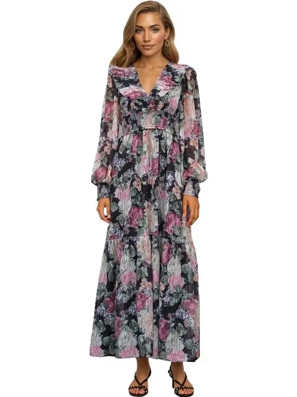 KNIT & LOUNGE Maxi Dress - Floral Print