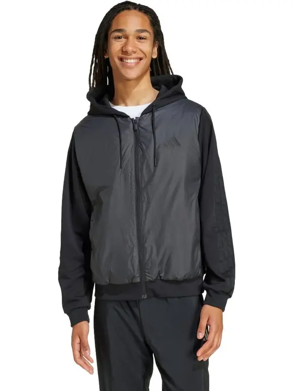 Adidas Essentials Climawarm 3-stripes Insulated Hooded Hybrid Jacket - Black