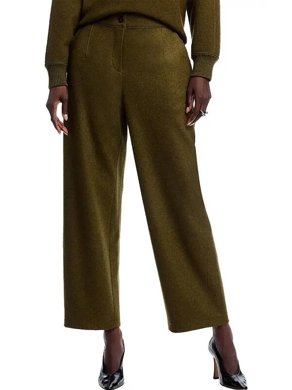 Lafayette 148 New York Wool-cashmere Ankle Pants - Forage Green