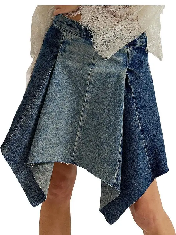 Free People Wild River Denim Handkerchief Skirt - Small Talk