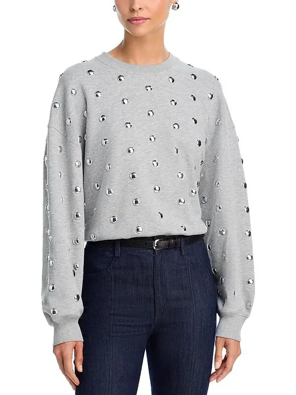 Cinq À Sept Studded Sweatshirt - Heather Grey/silver