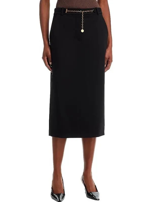 Veronica Beard Hoffman Belted Skirt - Black