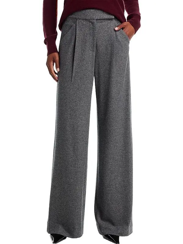 Veronica Beard Marbeau Wide Leg Pants - Medium Heather Grey