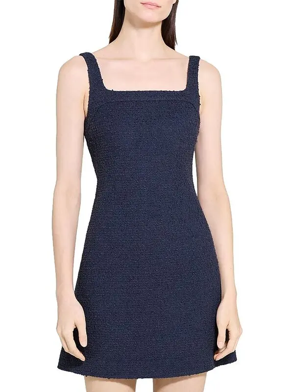 Theory Square Neck Mini Dress - Nocturnal