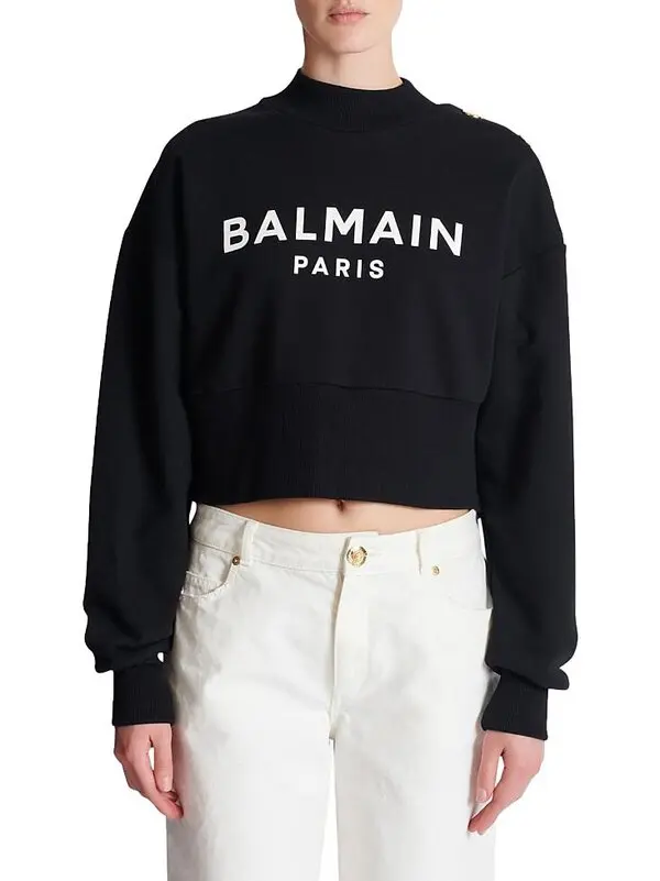 Balmain Printed Paris Sweatshirt - Black