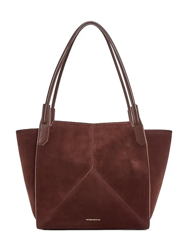 Victoria Beckham Soft Suede Tote - Dark Brown