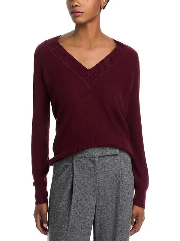 Veronica Beard Coleta Cashmere Sweater - Dark Currant