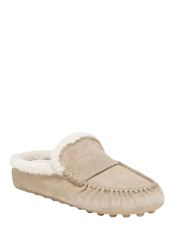 Vince Berkley Shearling Slippers - Dark Clay