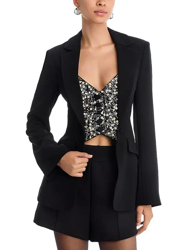 Cinq À Sept Cynthia Notched Lapel Blazer - Black