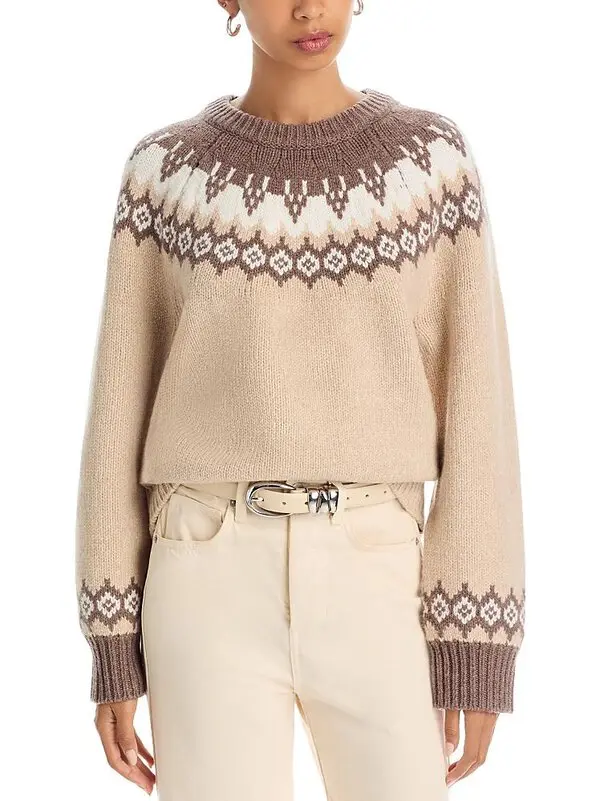 Rag & Bone Beth Wool Fair Isle Sweater - Beige Multi