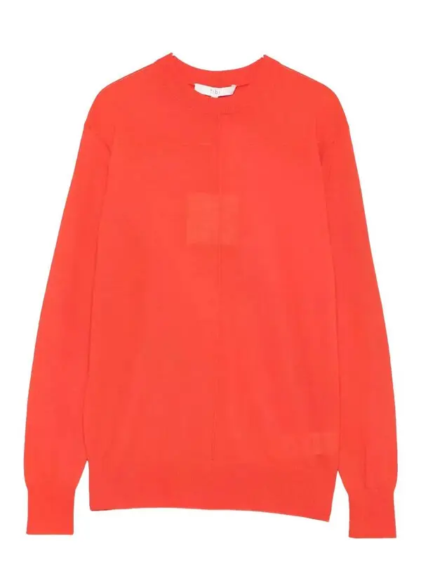 Tibi Crew-neck Panelled Sweater - Red