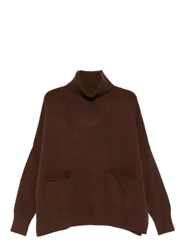 MA'RY'YA Roll-neck Sweater - Brown