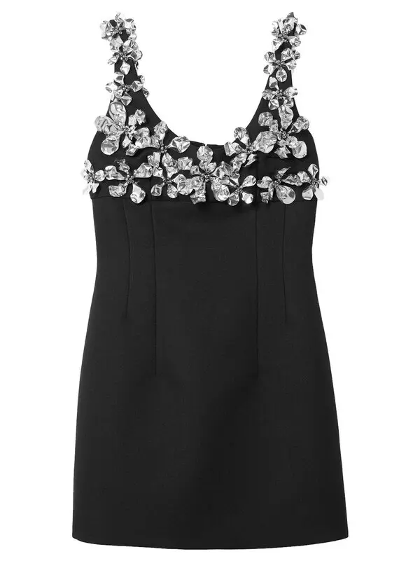 EMILIA WICKSTEAD Einna Embellished Crepe Mini Dress - Black