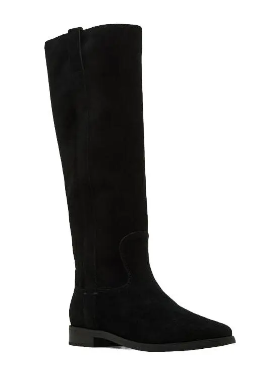 Blondo Deacon Knee High Riding Boots - Black Suede