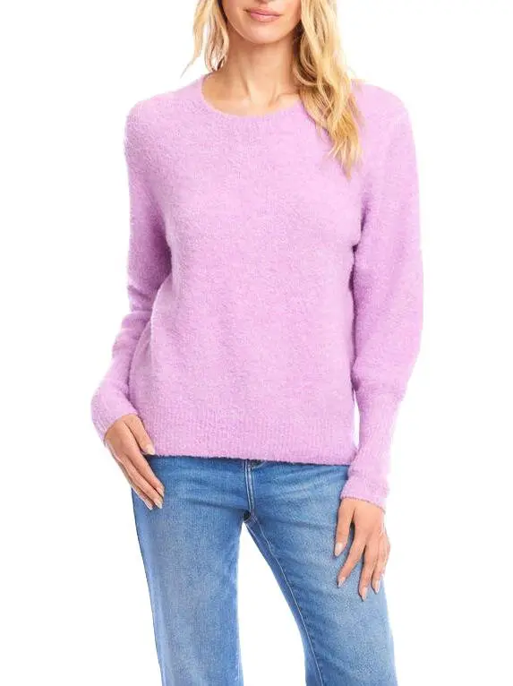 Karen Kane Blouson Sleeve Bouclé Sweater - Lilac