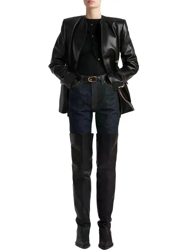 Khaite Long Sleeve Polo Top - Black