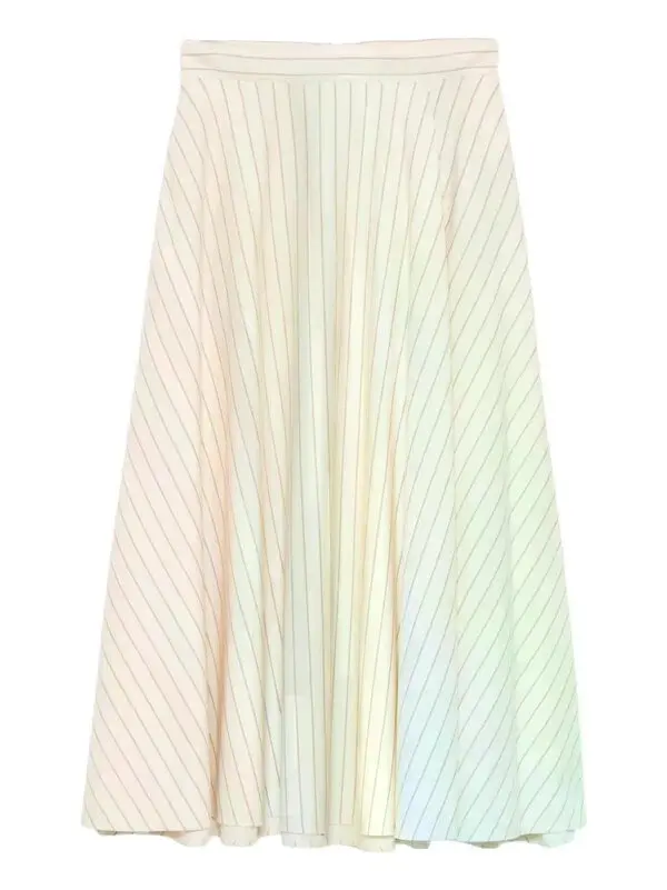 Max Mara Striped Flared Midi Skirt - Neutrals