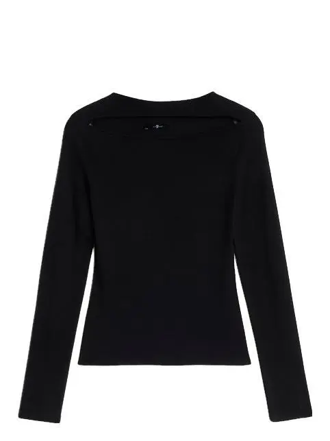 7 For All Mankind Cashmere Blend Cutout Pullover - Black