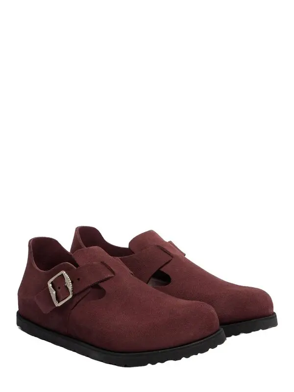 BIRKENSTOCK London Suede Slip-on Shoes - Burgundy