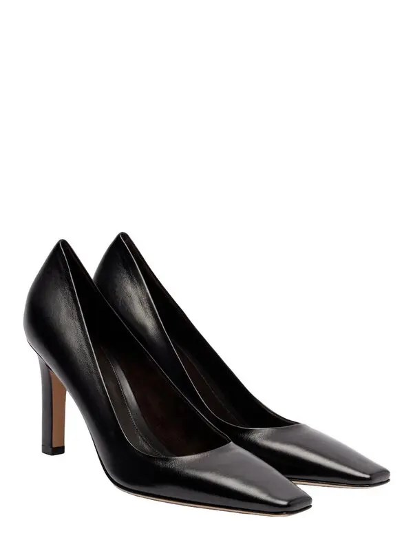 THE ROW Carla Leather Pumps - Black