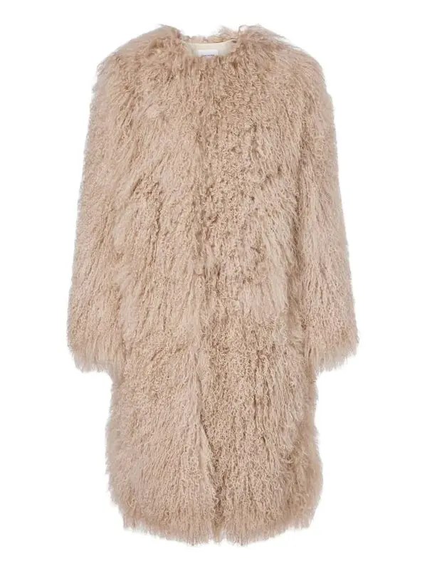 YVES SALOMON Shearling Coat - Beige