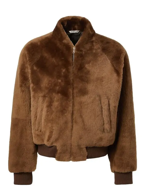 Auralee Shearling Blouson Jacket - Brown