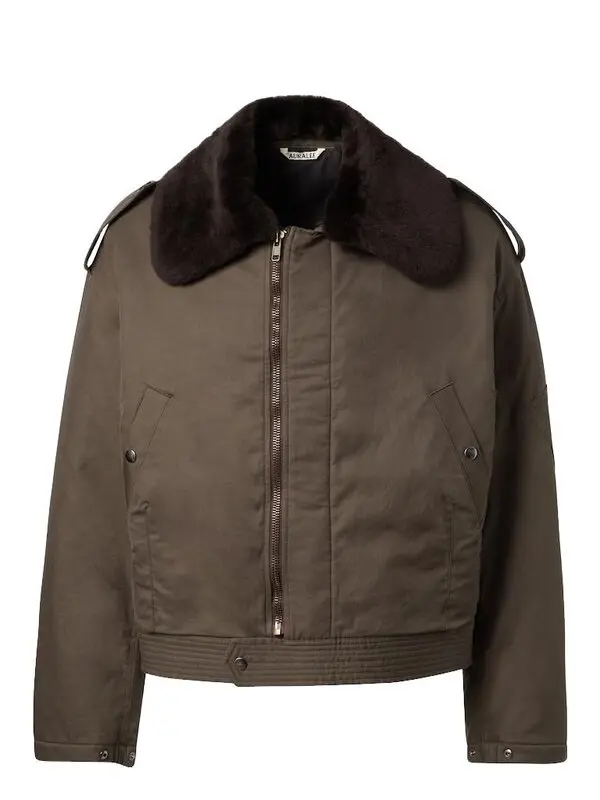Auralee Cotton Gabardine Blouson Jacket - Brown