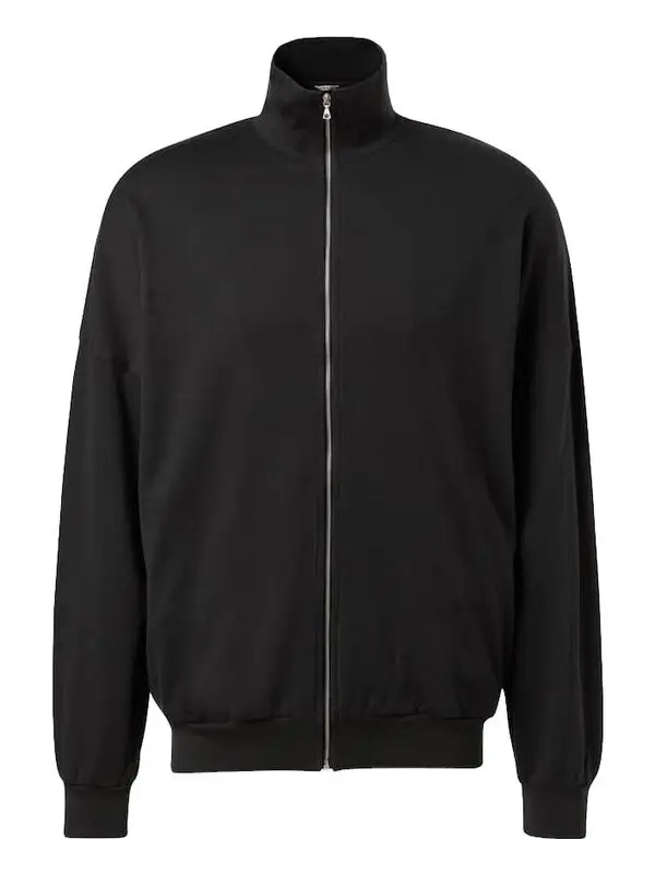 Auralee Cotton Jersey Zip-up Sweater - Black