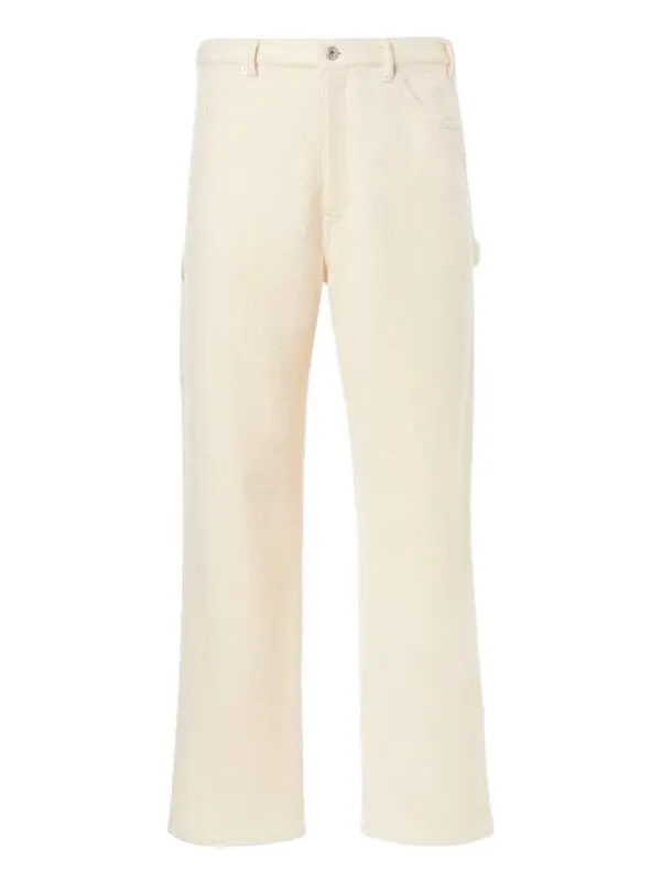 Auralee Wool Tweed Wide-leg Pants - White