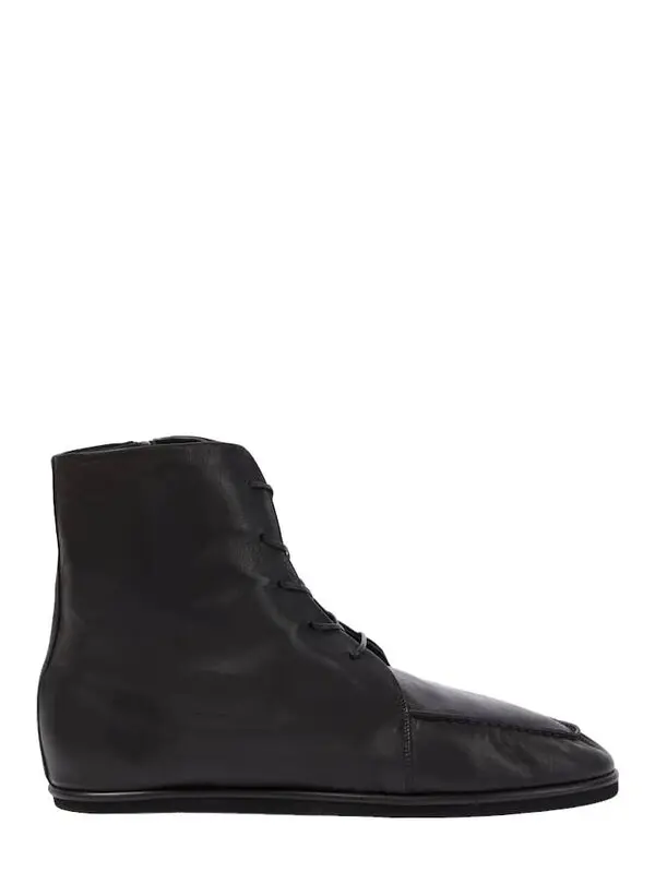 Auralee Leather Derby Boots - Black