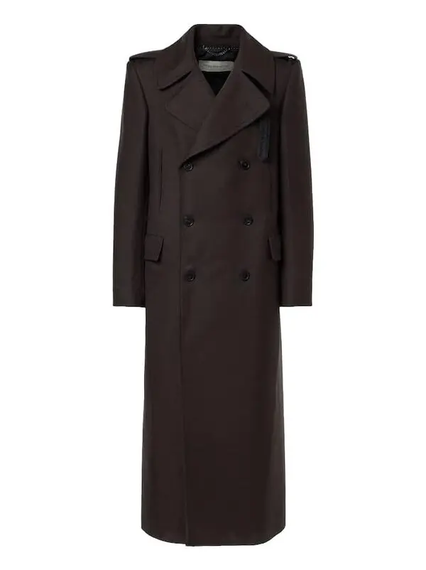 Dries Van Noten Double-breasted Wool-blend Coat - Brown
