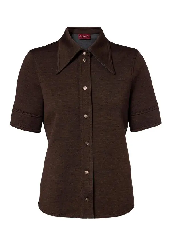 Gucci Wool And Cotton-blend Shirt - Brown