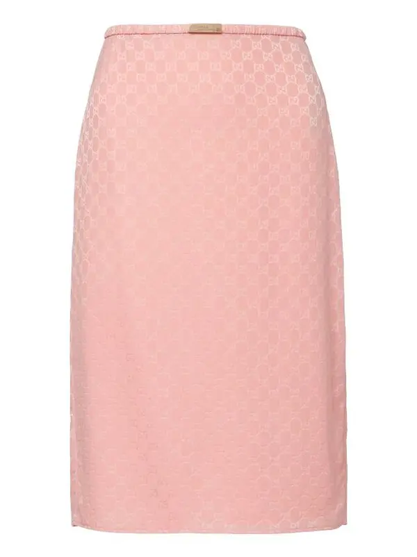 Gucci Gg Midi Skirt - Pink