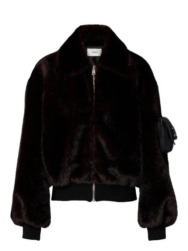 Coperni Cropped Bomber Jacket - Brown