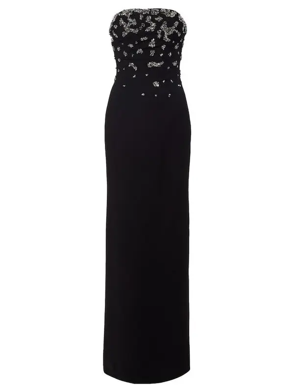 MARMAR HALIM Sequined Crêpe Bustier Gown - Black