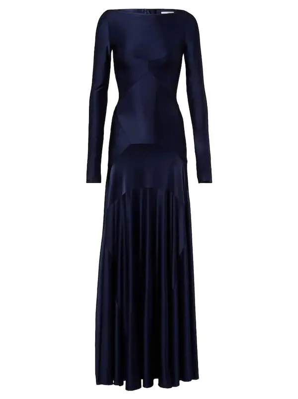 Rabanne Paneled Jersey Maxi Dress - Blue