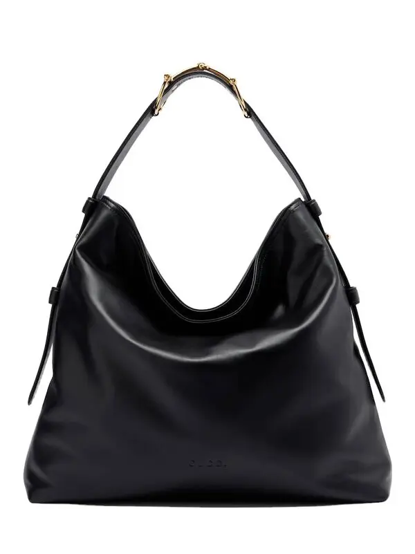 Gucci Beatrix Large Leather Shoulder Bag - Black