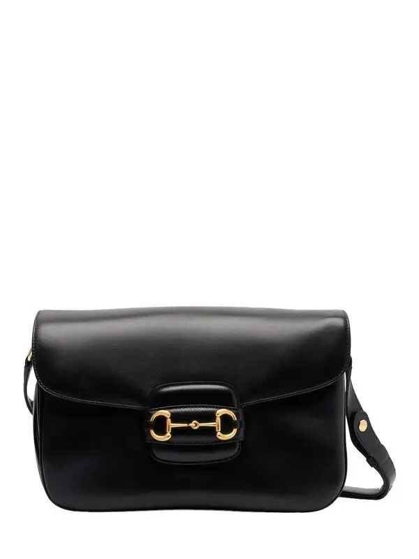 Gucci Horsebit 1955 Large Leather Shoulder Bag - Black