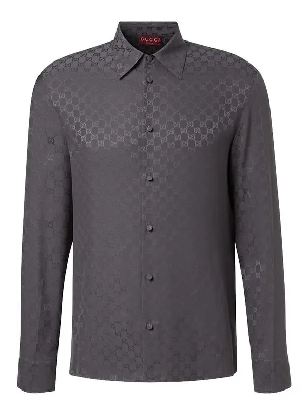 Gucci Gg Silk Shirt - Grey