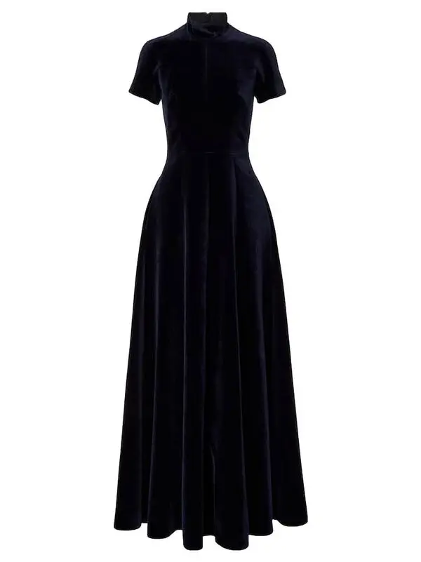 EMILIA WICKSTEAD Malinda Cotton Velvet Gown - Blue