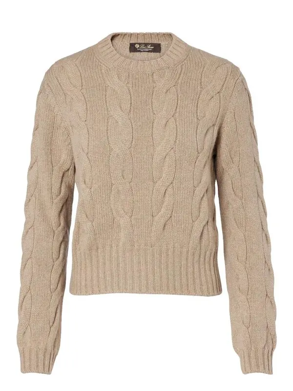 Loro Piana Napier Cable-knit Cashmere Sweater - Beige