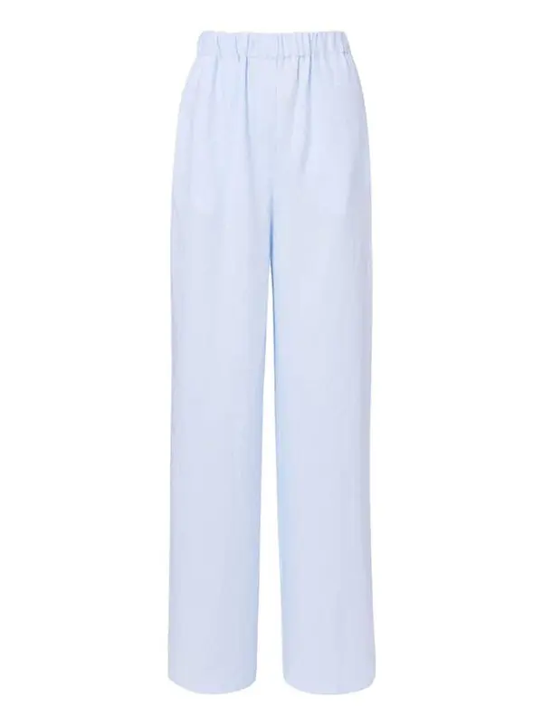 Loro Piana Valerio High-rise Wide-leg Linen Pants - Blue